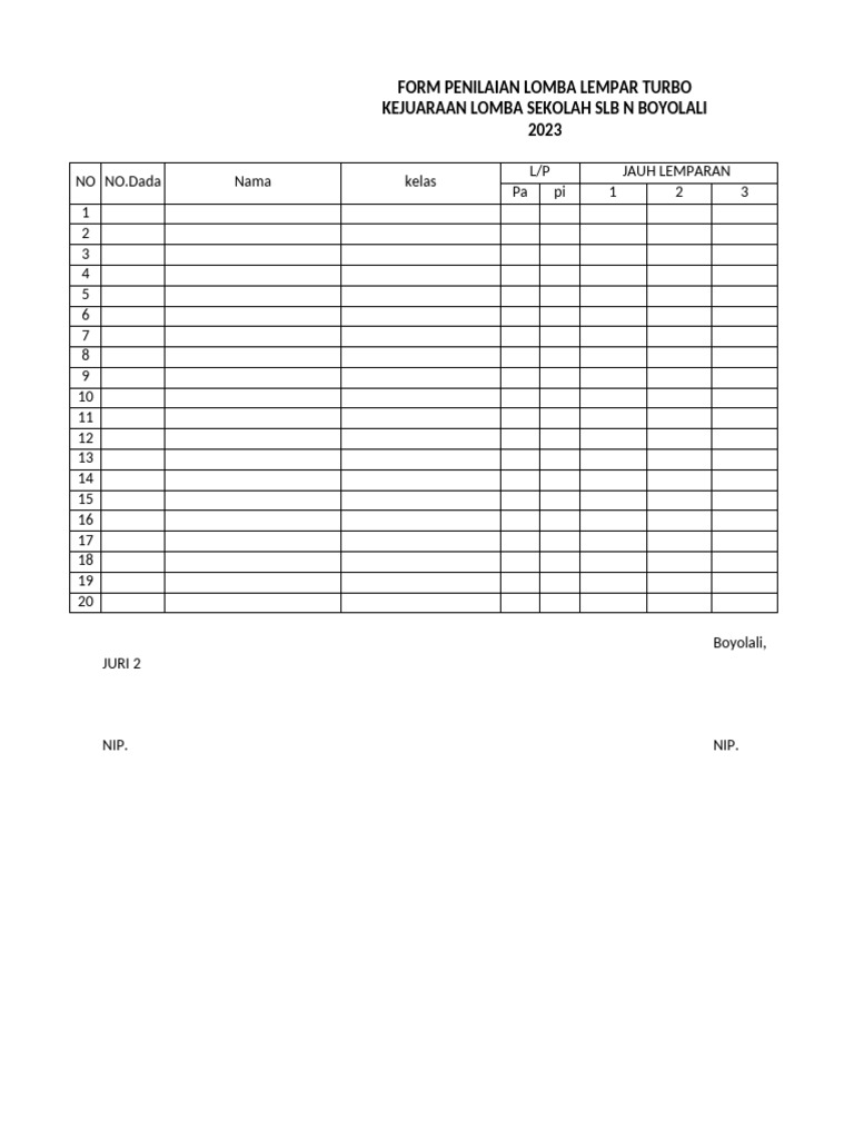 Form Penilaian | PDF