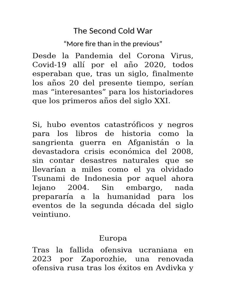 The Second Cold War (1) (1) | PDF | Polonia | Rusia