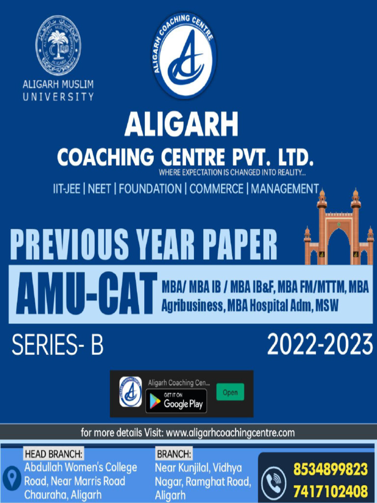 Amu Cat, Pyq 2022-23 | PDF