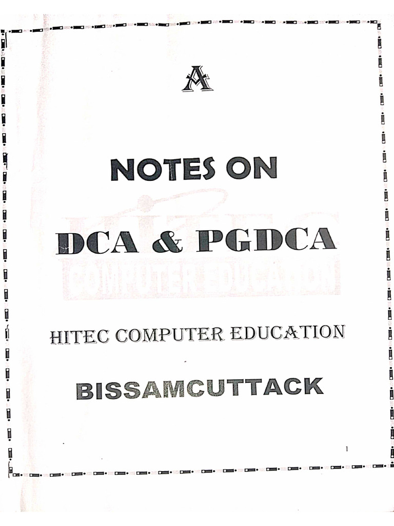 Notes On DCA & PGDCA (Computer) | PDF