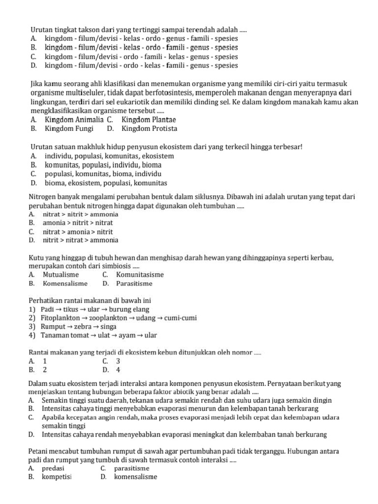 Lat Soal Int Ipa Kelas 7 | PDF