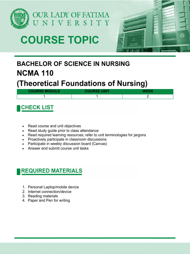 CU1 Introduction to nursing theory-2 | PDF | Nursing | Theory