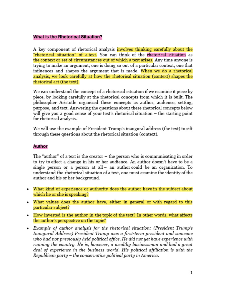 A3. What Is Rhetorical Situation | PDF | Rhetoric | Republican Party ...