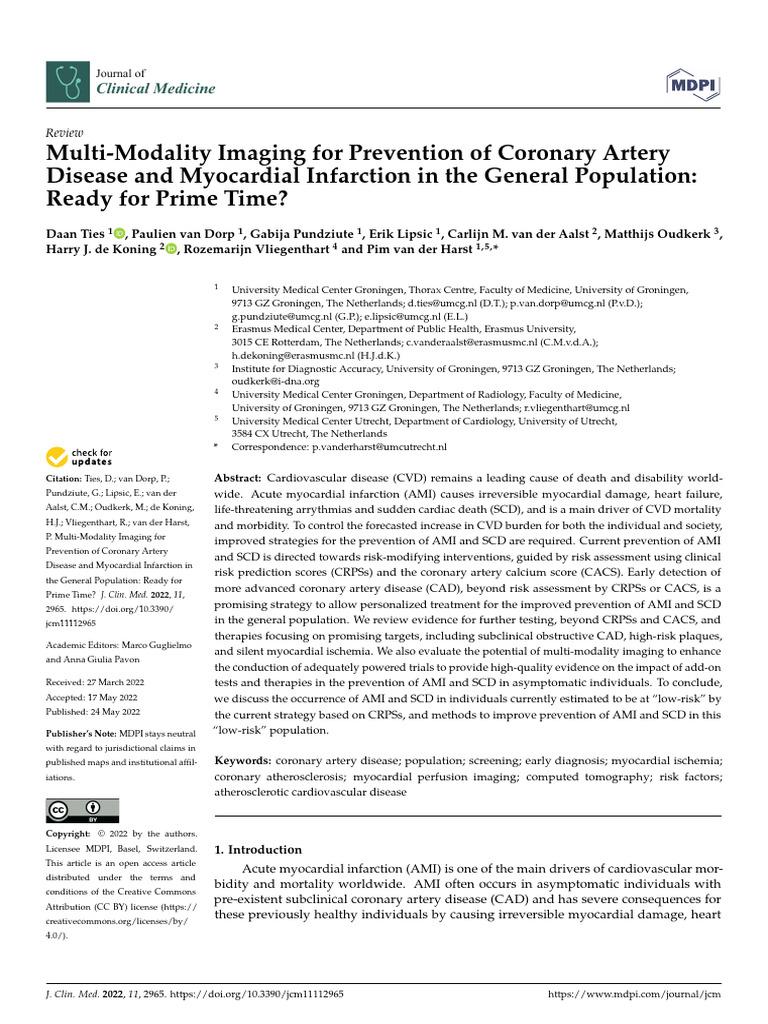 Multimodality Imaging in CAD | PDF | Myocardial Infarction | Coronary Artery Disease
