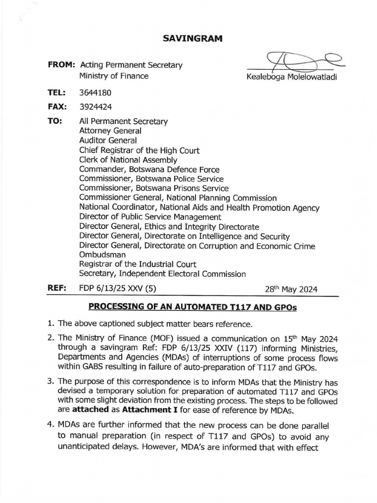 Savingram - Processing of An Automated T117and Gpos | PDF