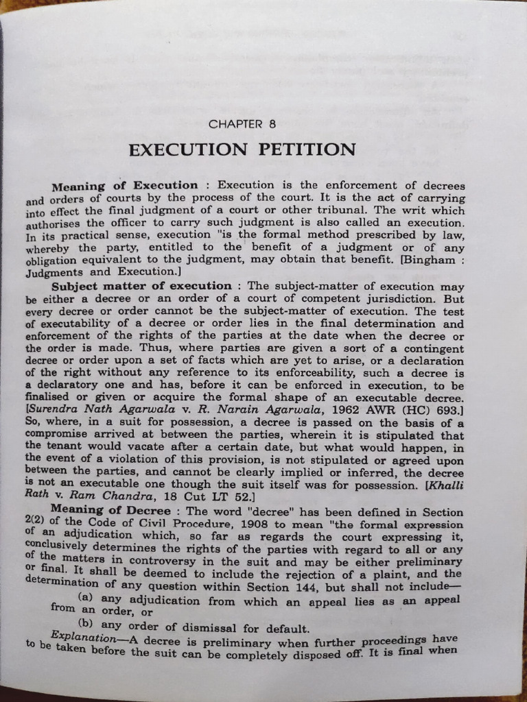 Execution Petition, Memorandum of Appeal Review Reference | PDF