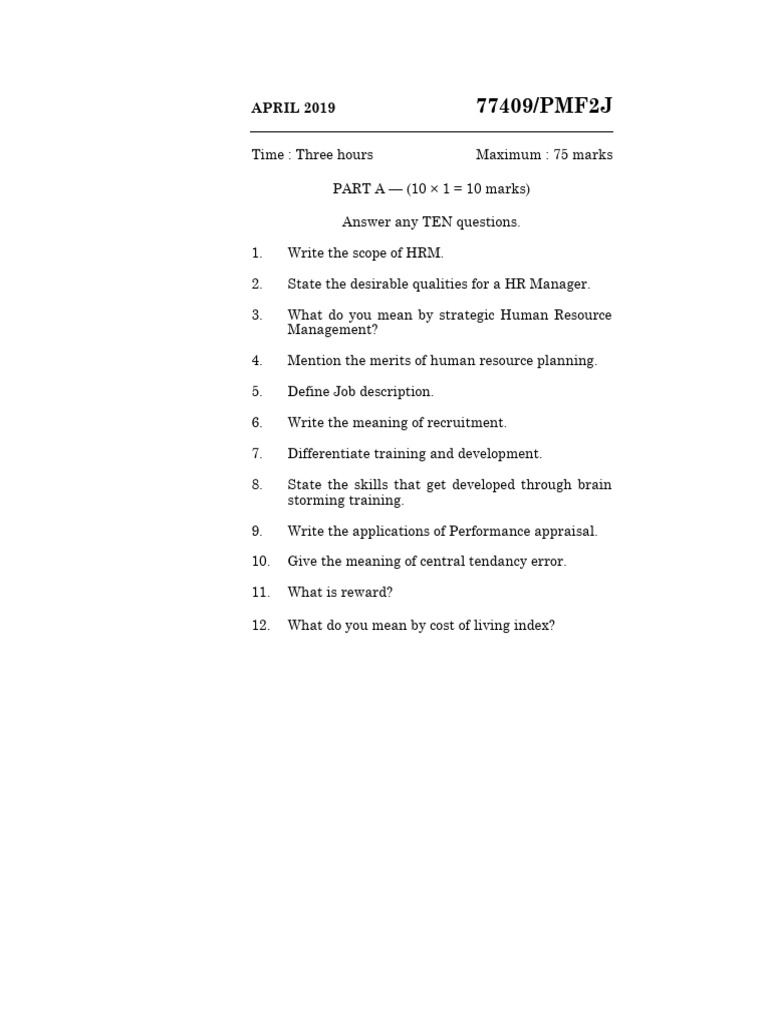 II Semester UNOM Previous Year QPs-25-36 | PDF | Cost Of Living | Human ...