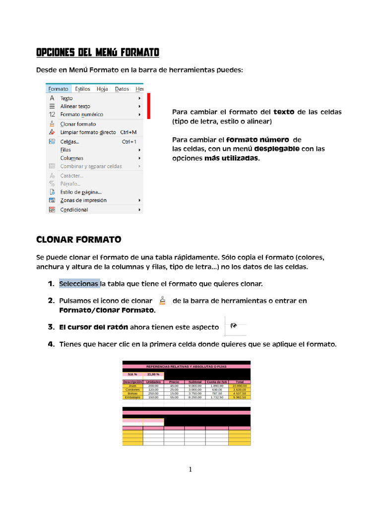 Opciones de Formato en Calc | PDF | Ventana (informática) | Archivo de ...