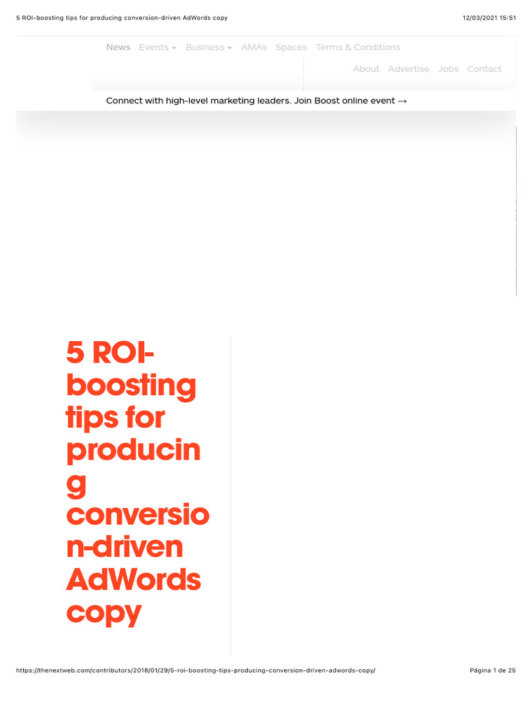 5 ROI-boosting Tips For Producing Conversion-Driven AdWords | PDF