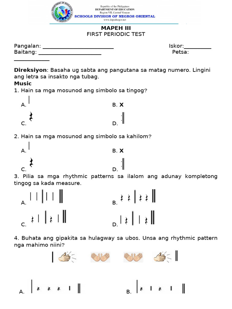 MAPEH III_Q1_Summative Test_ to QA | PDF MAPEH III_Q1_Summative Test_ to QA | PDF