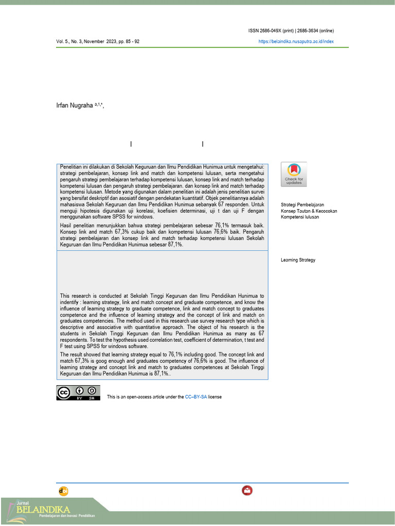 Strategi Pembelajaran dan Link & Match di STKIP | PDF