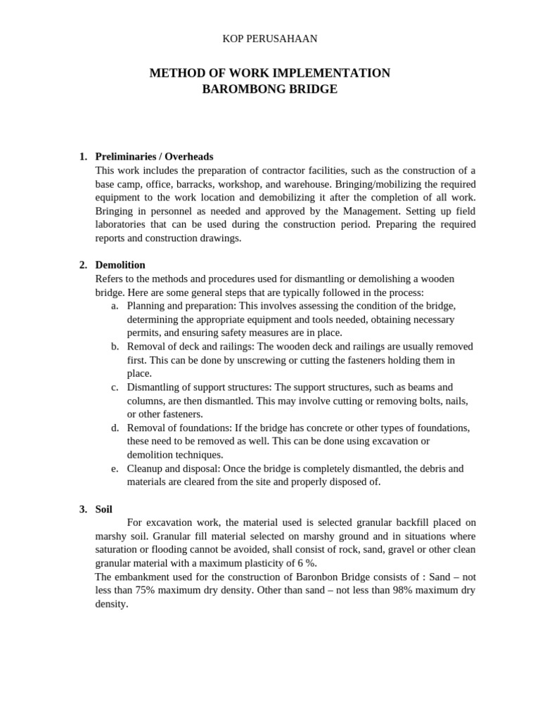 Method of Work Implementation | PDF | Concrete | Masonry