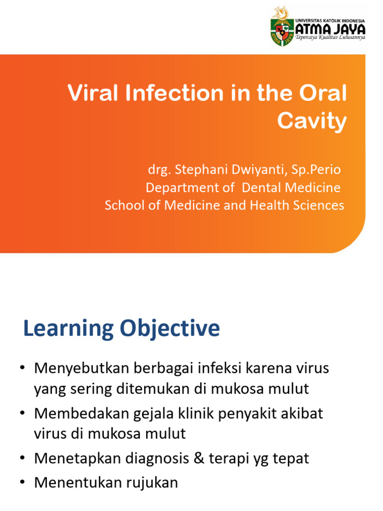 Viral Infection in The Oral Cavity | PDF | Diseases And Disorders ...