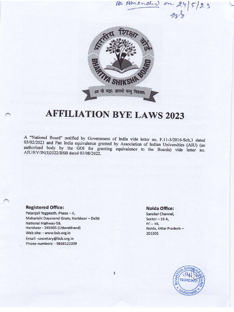 Affiliation Bye Laws | PDF