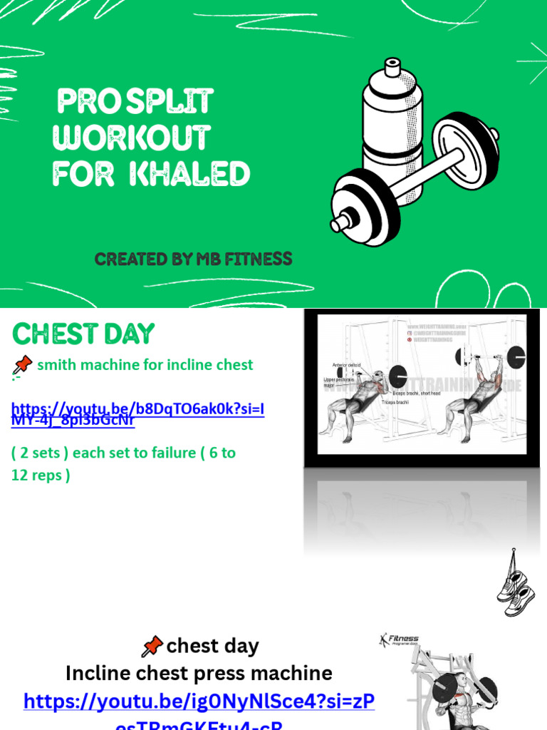 Pro Split For Khaled | PDF | Physical Exercise | Weight Training