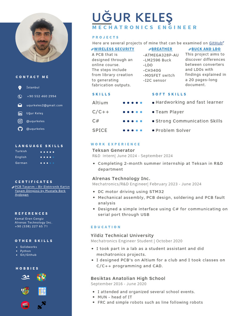 CV July Fin | PDF | Mechatronics | Computer Science