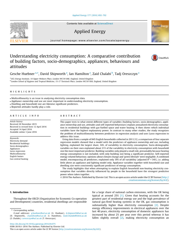 Understanding Electricity Consumption - A Comparative Contribution of ... Understanding Electricity Consumption - A Comparative Contribution of ...