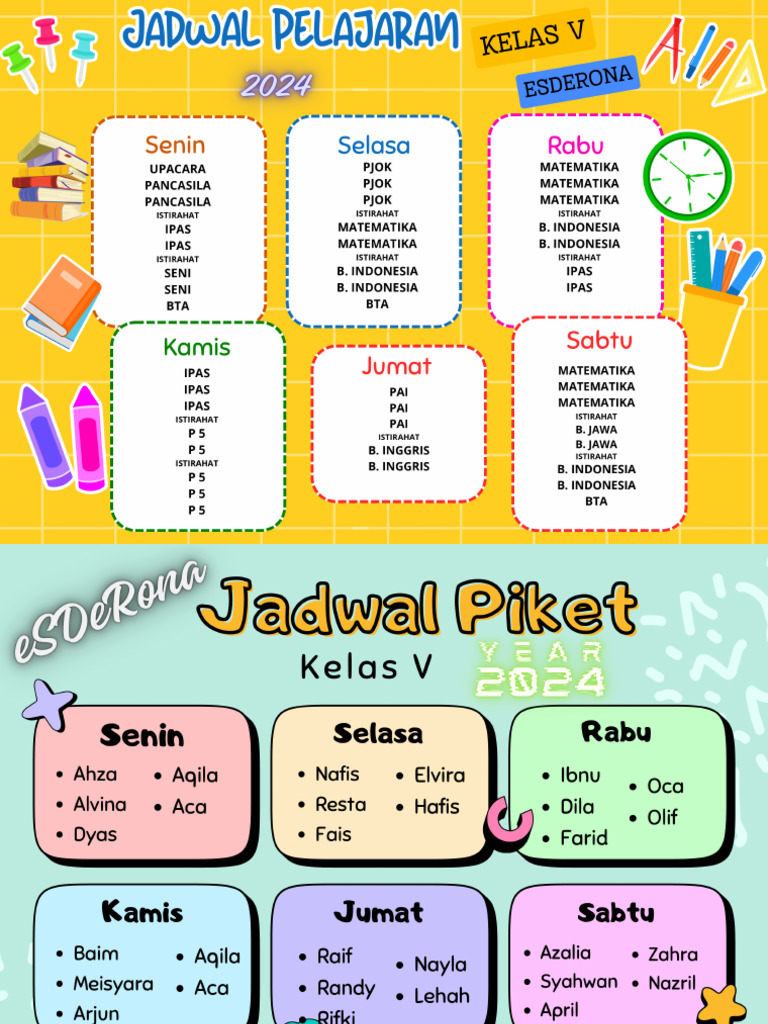 Jadwal Pelajaran SD | PDF