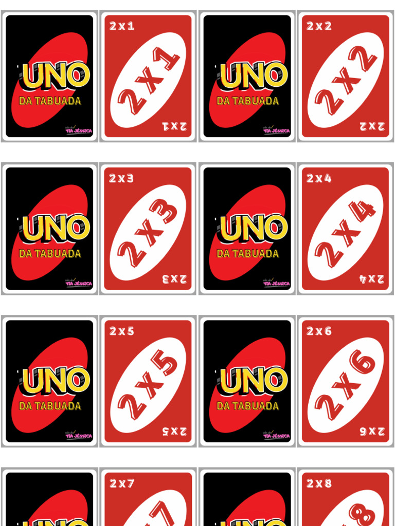 UNO DA TABUADA - Frente e Verso (1) - 240621 - 190008 | PDF