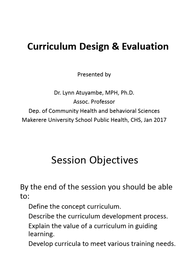 Curriculum Design MPH Jan 2017 | PDF | Curriculum | Learning