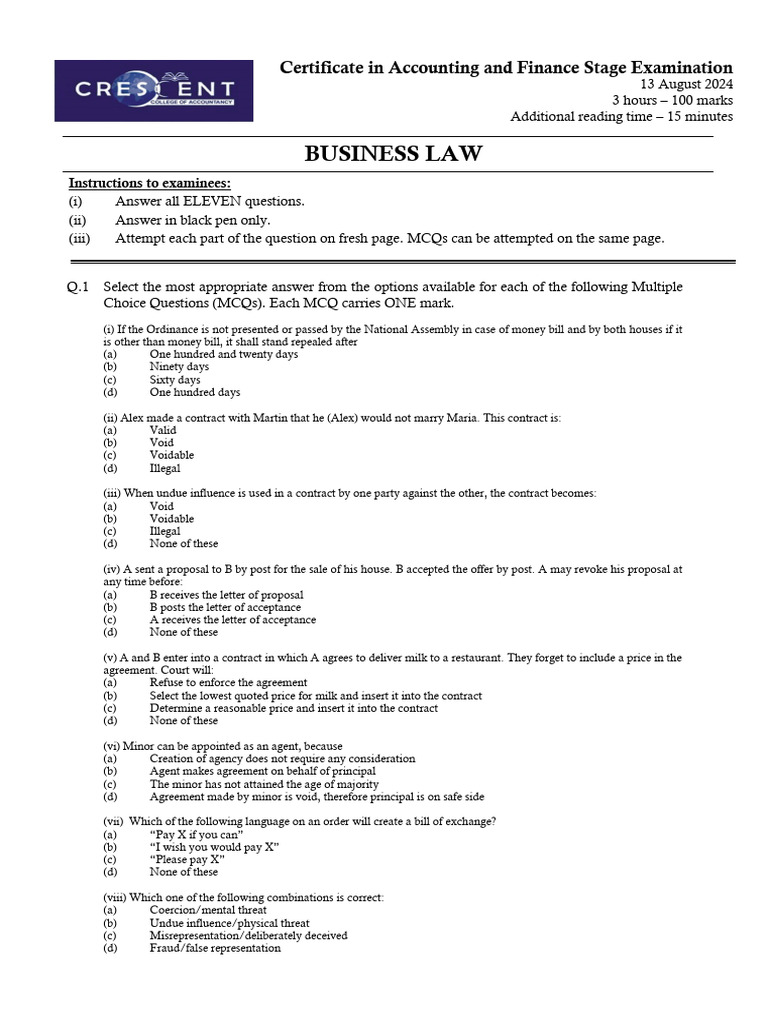 Mock 1 | PDF | Multiple Choice | Interest