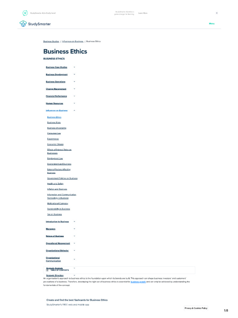 basic principle of business ethics | PDF