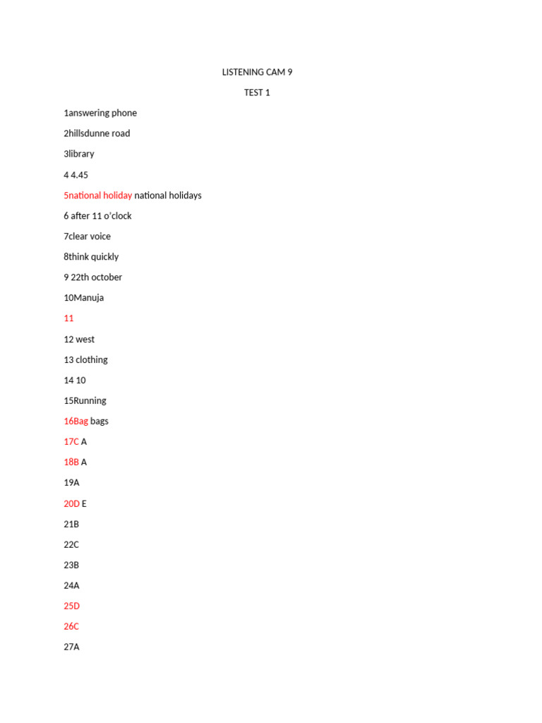 Listening Cam 9 | PDF