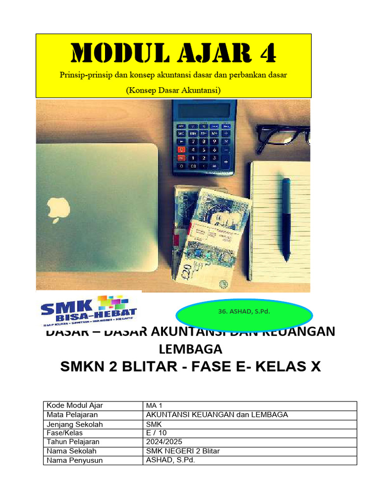 ASHAD, S.PD - MODUL AJAR - 4 Dasar-Dasar Akuntansi Dan Keuangan Lembaga | PDF