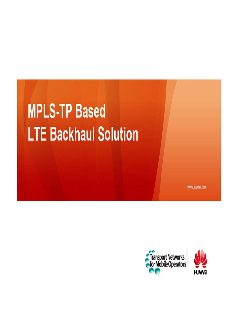 MPLS-TP Based LTE Backhaul Networks | PDF | Lte (Telecommunication ...