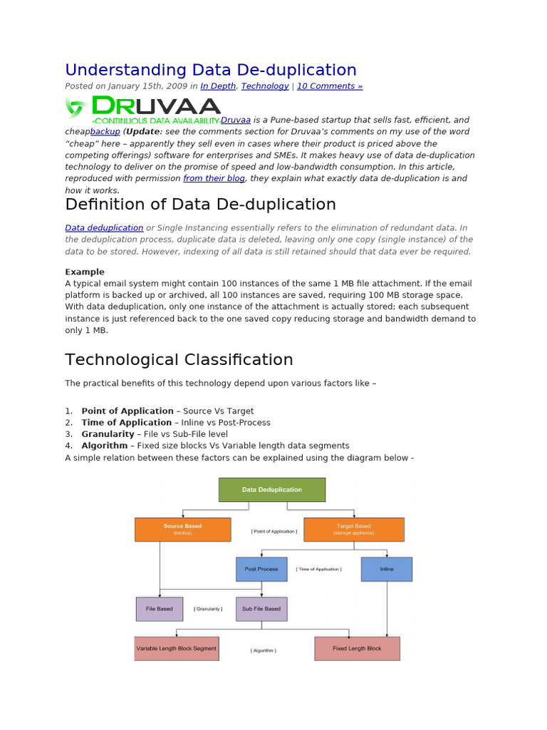 Understanding Data Deduplication | PDF | Data | Computer Engineering