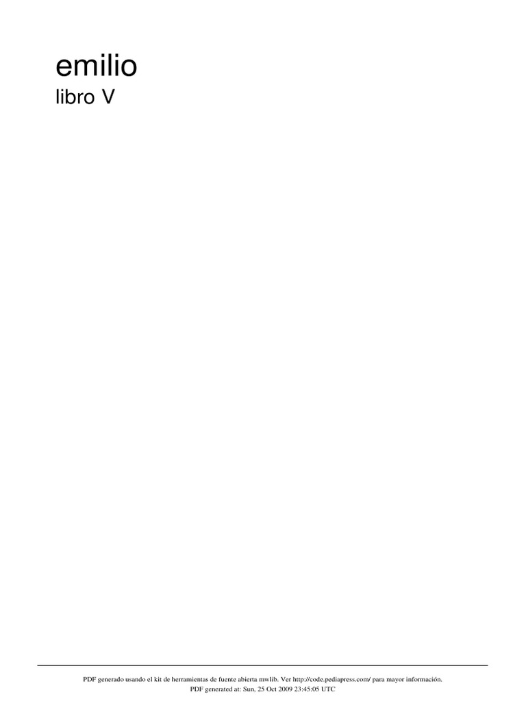 Emilio Libro V | PDF | Emile, o sobre educación | Amor