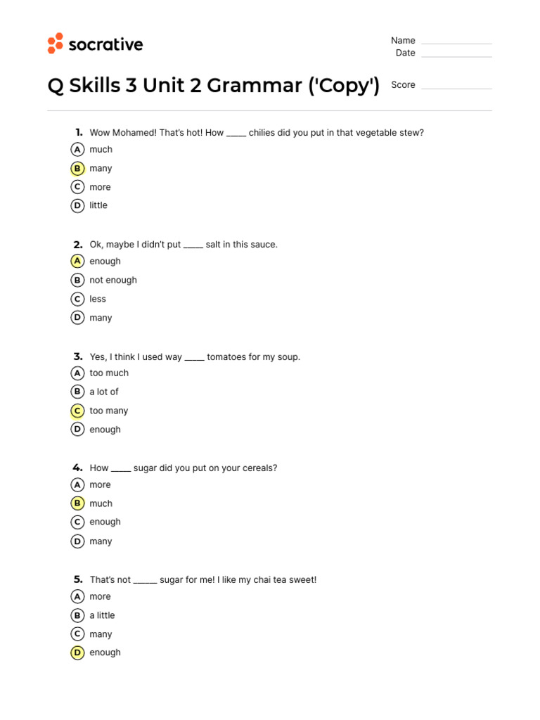 Quiz_Q Skills 3 Unit 2 Grammar Solved | PDF Quiz_Q Skills 3 Unit 2 Grammar Solved | PDF