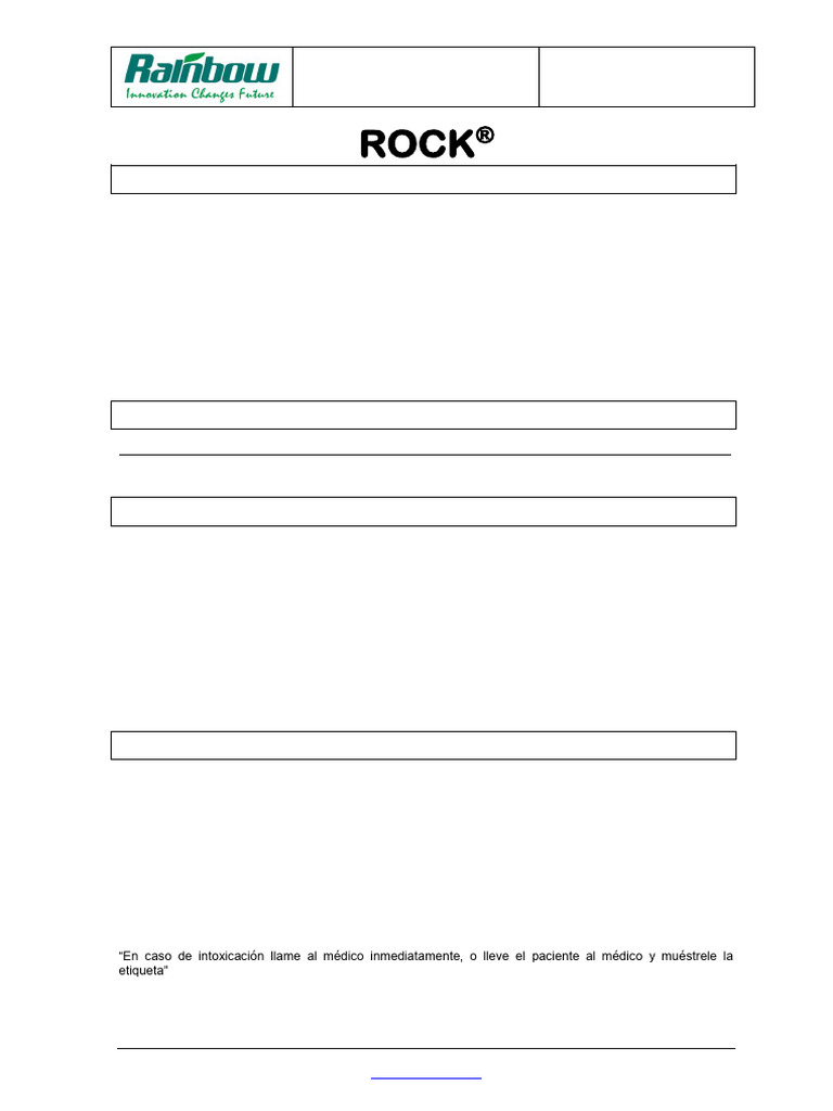 MSDS-ROCK | PDF | Agua | Combustión