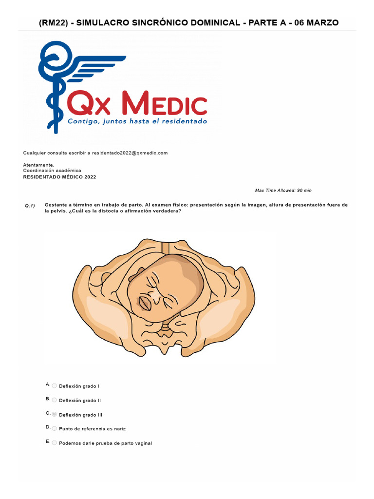 RM22 SIMULACRO DOMINICAL - 06 MARZO (PARTE A) - Con Claves (Versión Larga) | PDF | Parto | Placenta