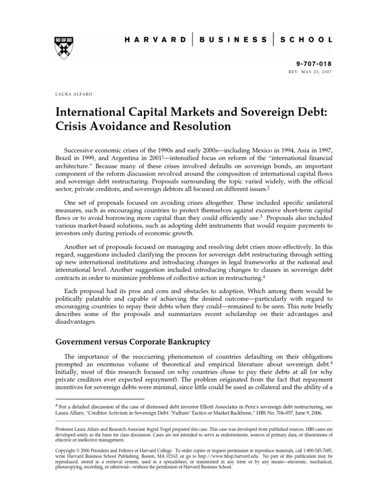 R6 - International Capital Markets and Sovereign Debt - Crisis ...