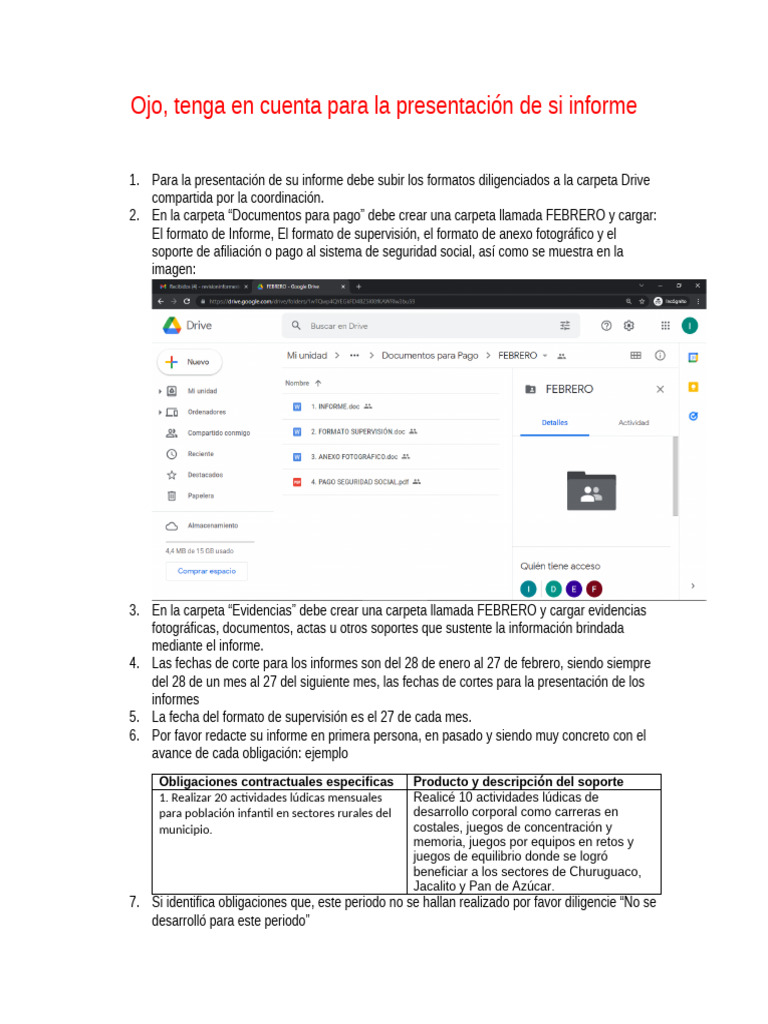 Instructivo Informes | PDF