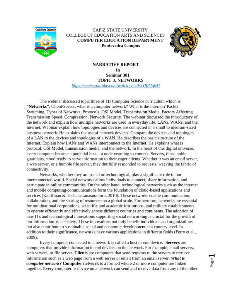 Narrative 3 | PDF | Computer Network | Internet