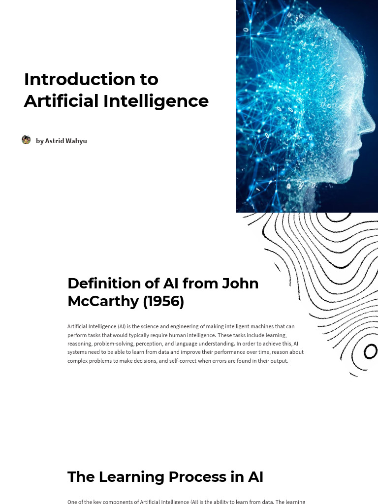 1. Introduction to Artificial Intelligence | PDF | Intelligence (AI) & Semantics | Artificial ...
