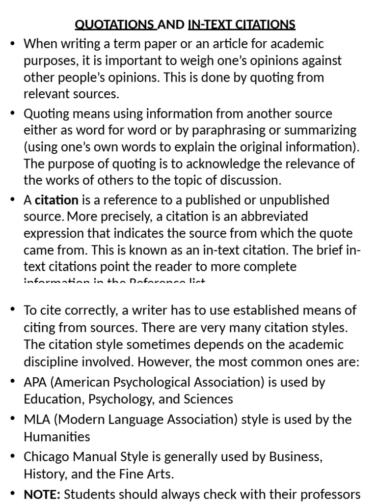 Apa in Text Citation | PDF | Citation | Apa Style