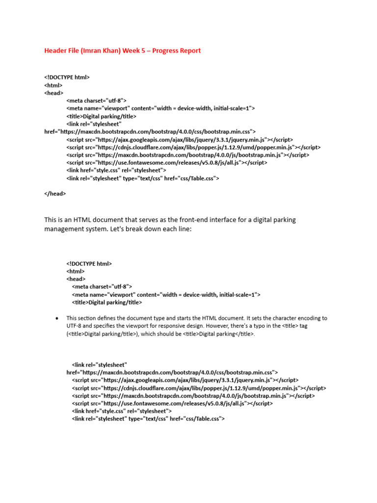 Digital Parking Management System HTML | PDF | Bootstrap (Front End ...
