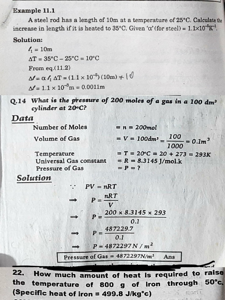 Physics Chapter No.11 Numericals (Reduced Course) | PDF