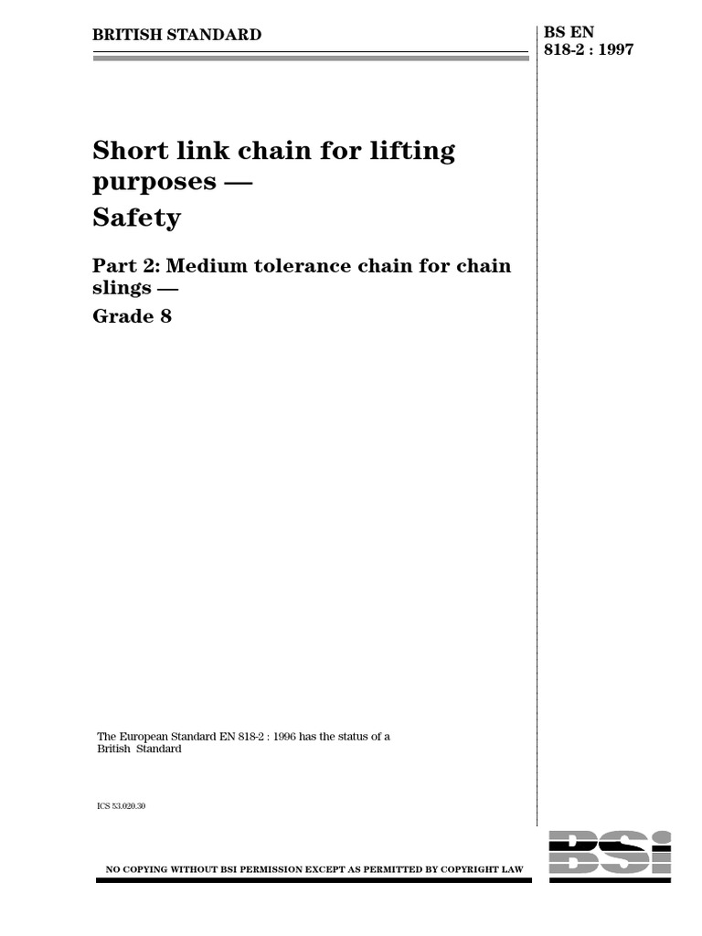 BS en 818-2-1997 | PDF