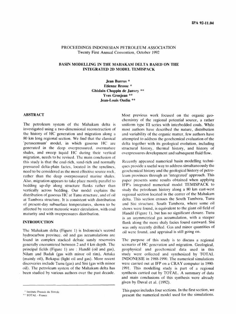 Mahakam Delta Hydrocarbon Modelling | PDF | Petroleum | Porosity
