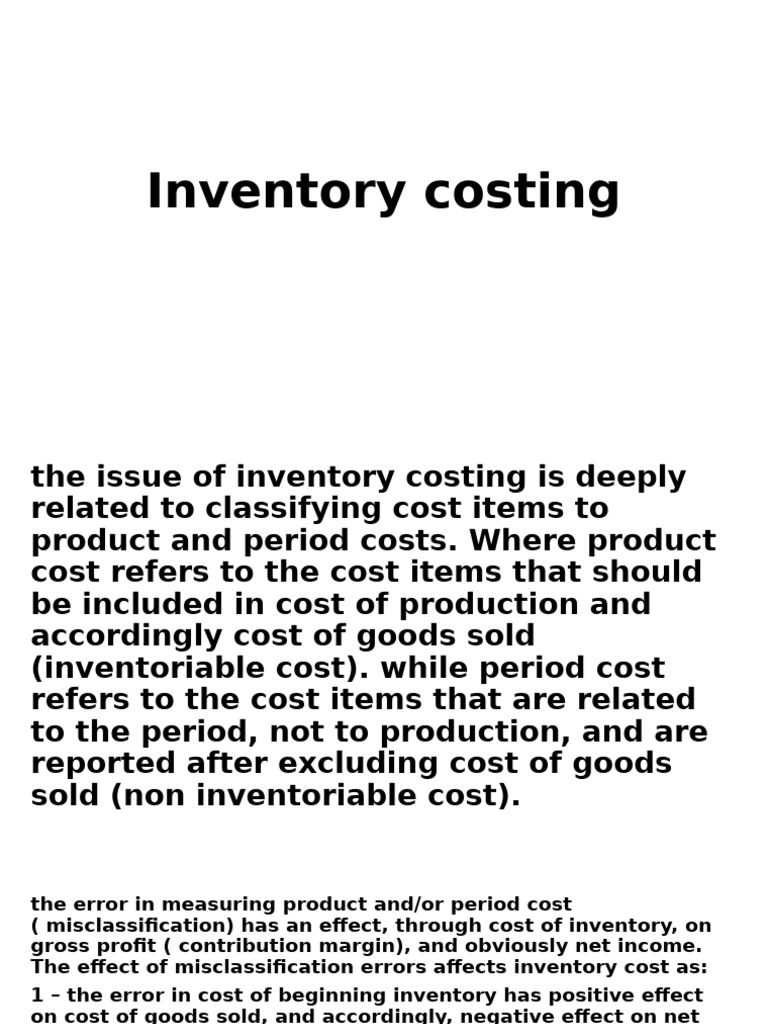 Inventory Costing | PDF | Cost Of Goods Sold | Inventory