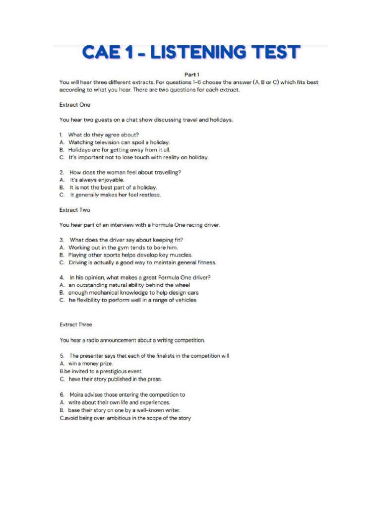 Full Listening Test 01-C1 | PDF