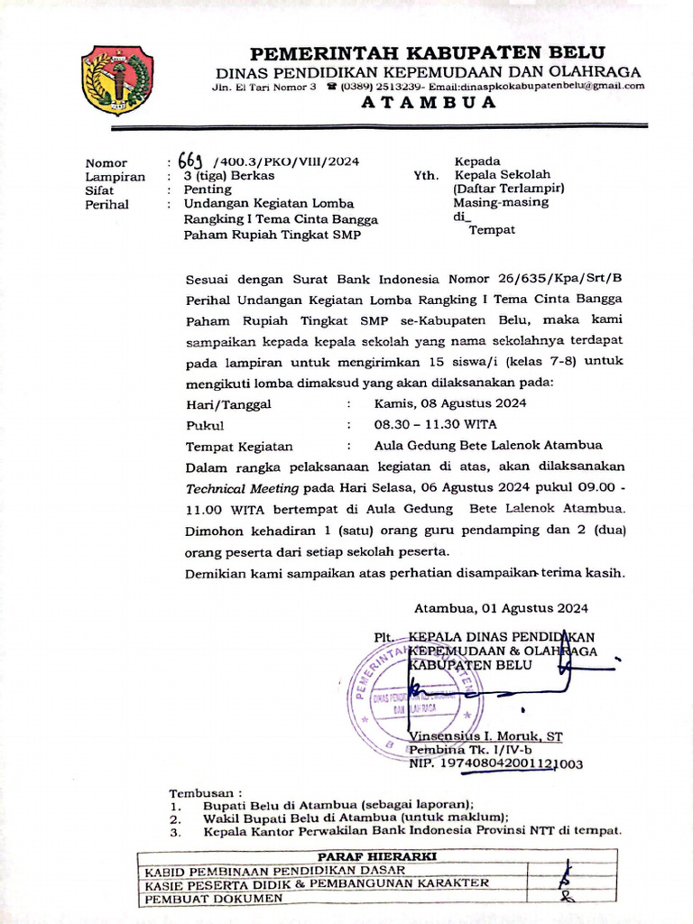 Undangan Kegiatan Lomba Ranking 1 Cinta | PDF