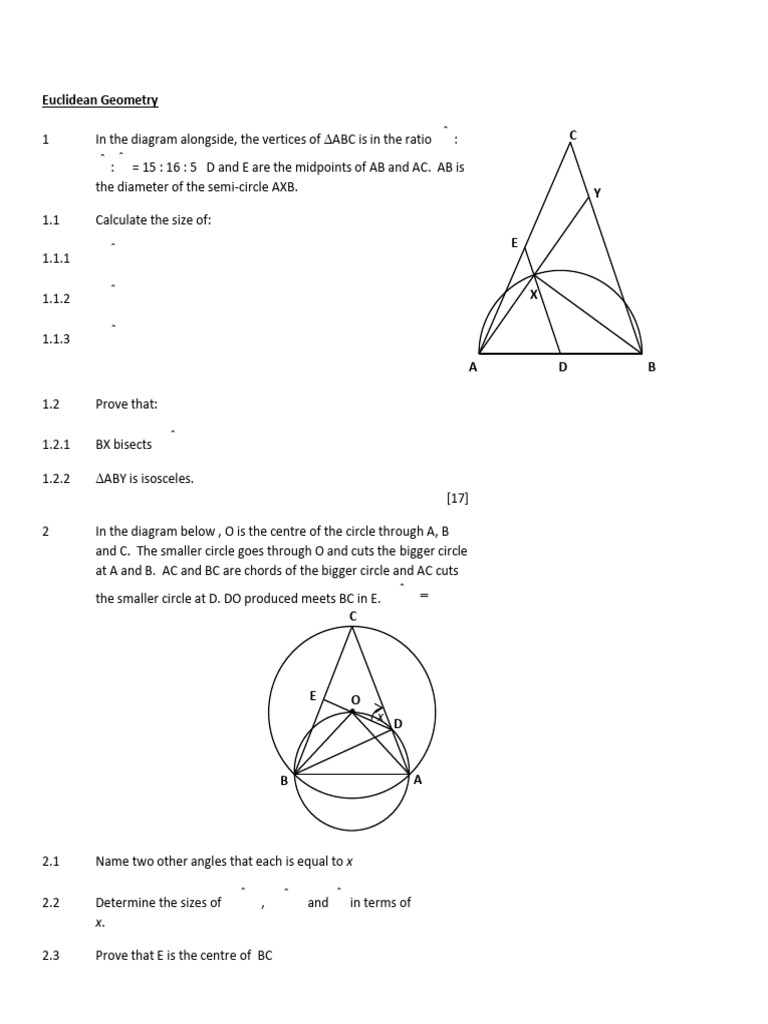 Grade 11 Euclidean Prep | PDF | Circle | Geometric Shapes