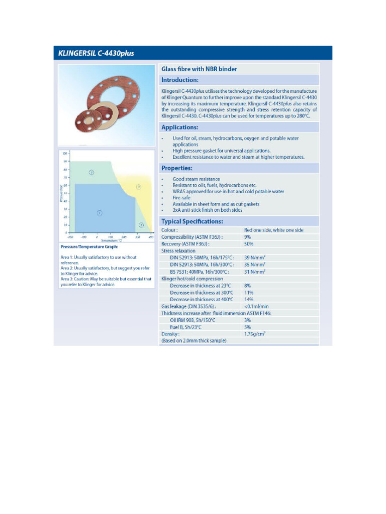 Empaquetadura Klinger 4430 | PDF