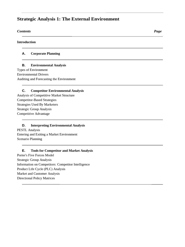 Strategic Analysis 1 The External Environment | PDF | Strategic ...