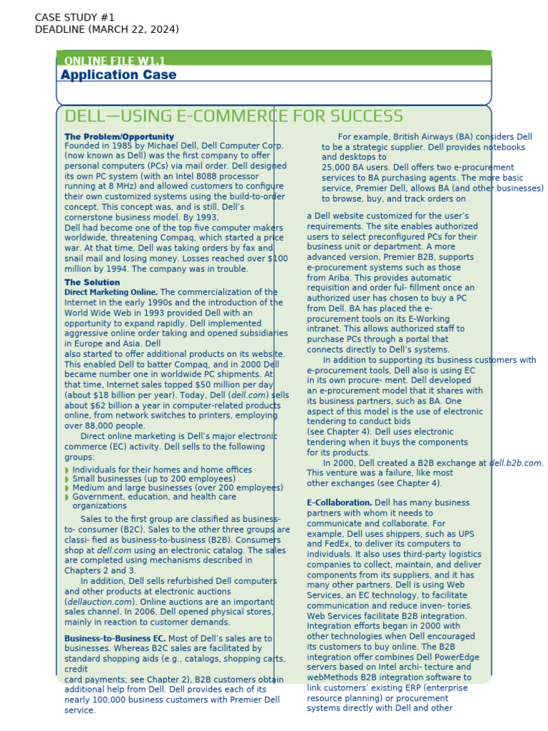Dell's E-Commerce Success Strategy | PDF | Dell | Personal Computers